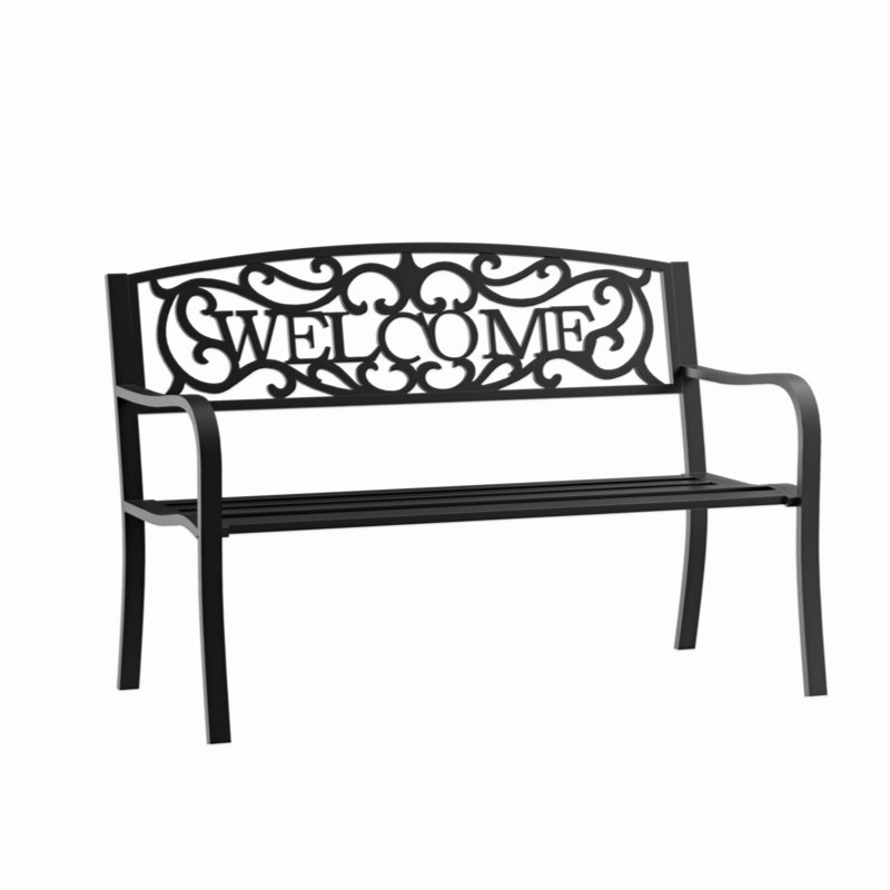 Winston Porter Taleiyah Iron Outdoor Bench | Wayfair