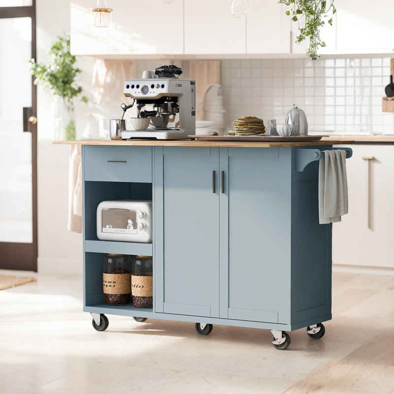 Lark Manor™ Solid Wood Top Kitchen Island | Wayfair