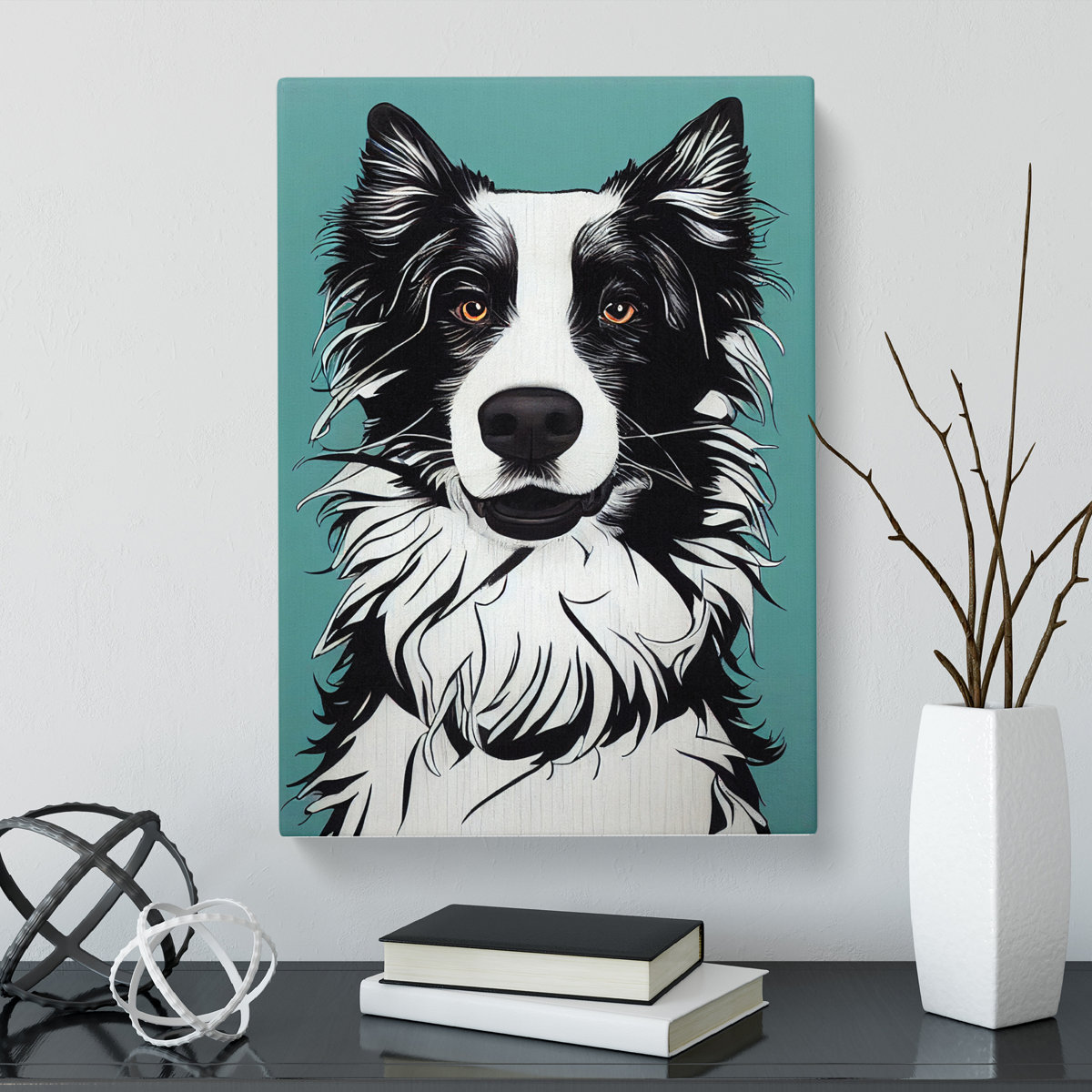 Marlow Home Co. Can-V0523-282X Border Collie Graffiti Art Print ...