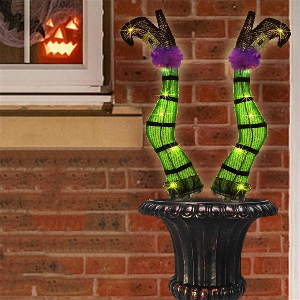 One Allium Way® Halloween Lighted Wicked Witch Legs with Stakes | Wayfair