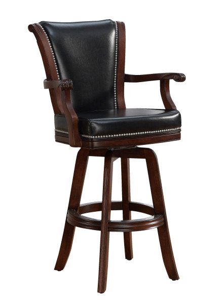 American Heritage NAPOLI32"BARSTL-SUEDE/JAVA/TACK #9/BRSHD STL FTPLT ...