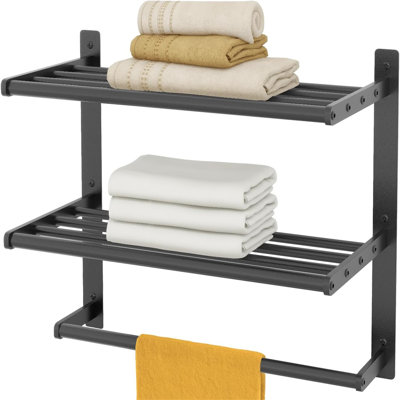 FODORL 16 Inch Triple Wall Mounted Bathroom Towel Rack with Towel Bars ...