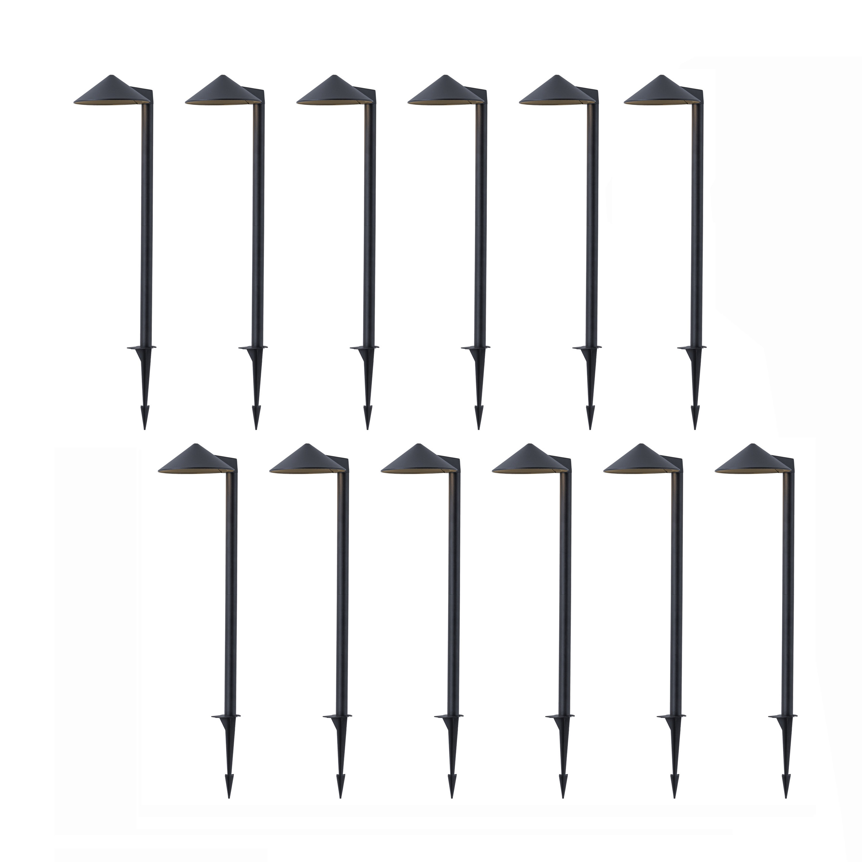 C Cattleya Black Aluminum Led Path Lights With Acrylic Shade (12-pack ...