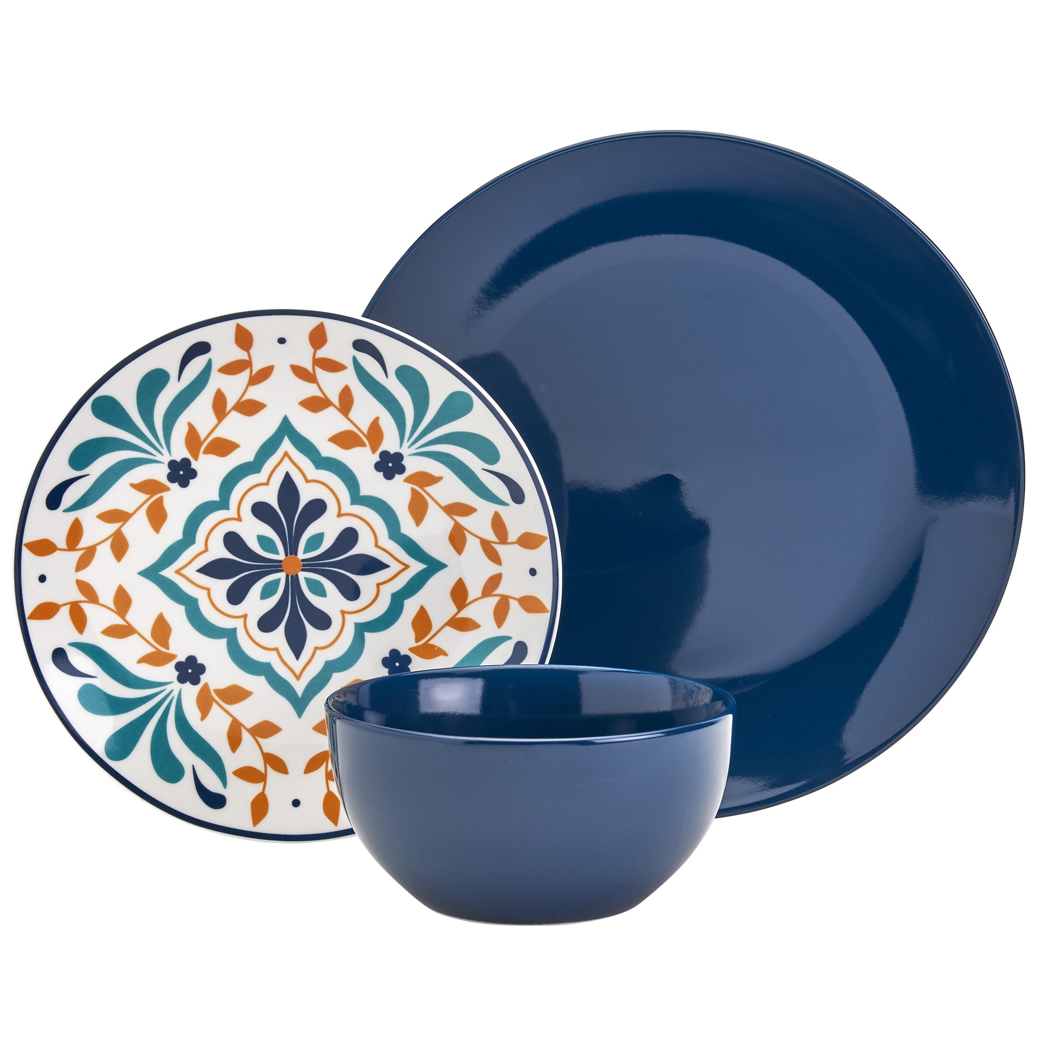 Tabletops Gallery Camila 12 Piece Red Porcelain Round Dinnerware Set ...