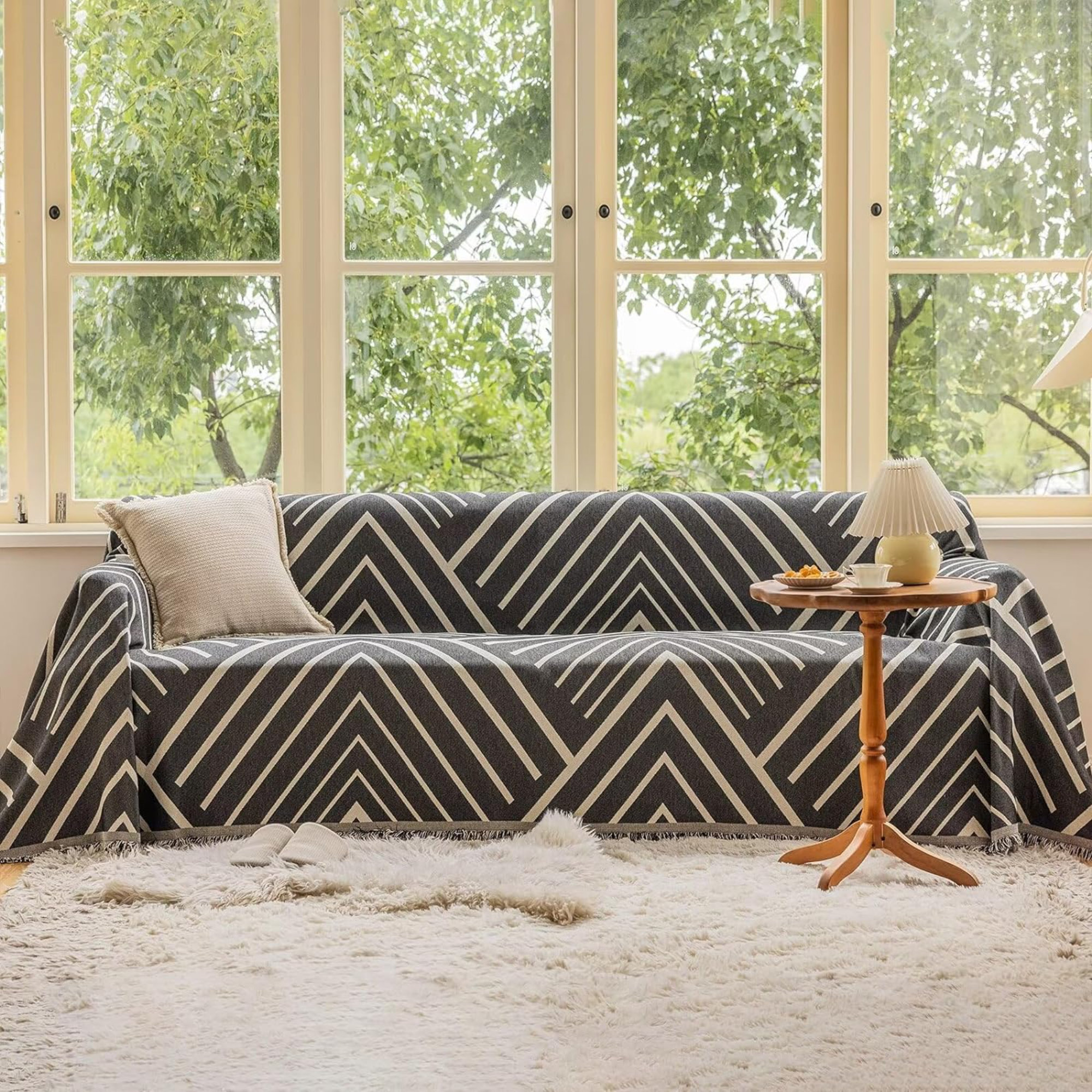 Union Rustic Simple Waterproof Couch Cover Thick French Terry Loveseat ...