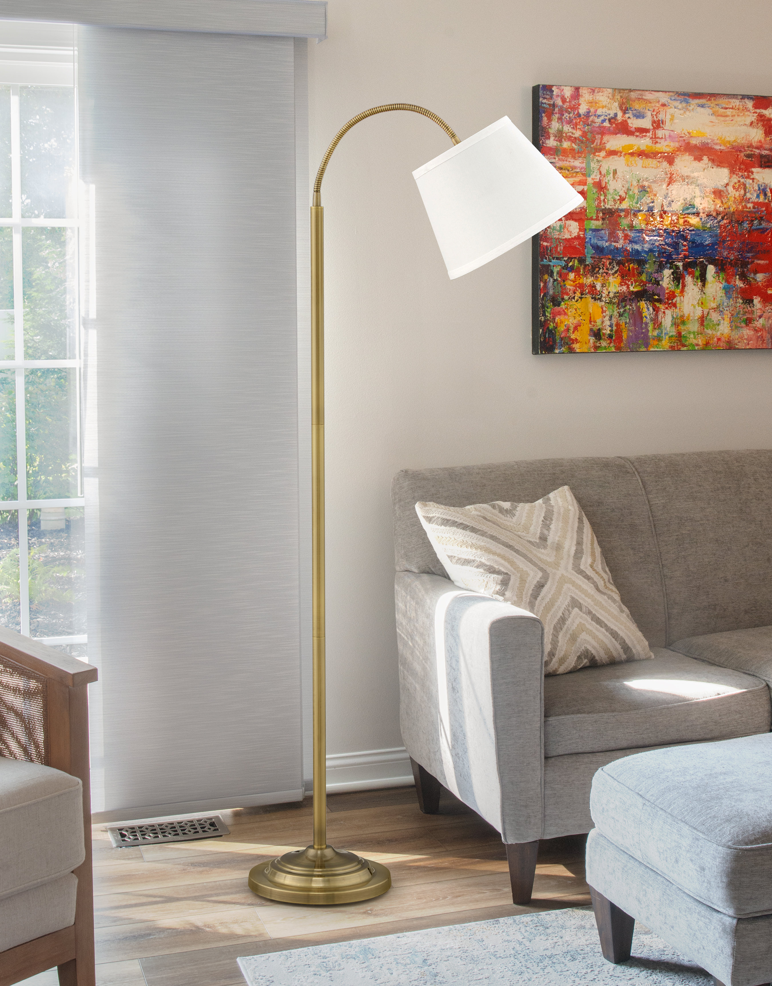 Everly Quinn Bianeth Flettere Satin Antique Brass 63" Satin Antique ...