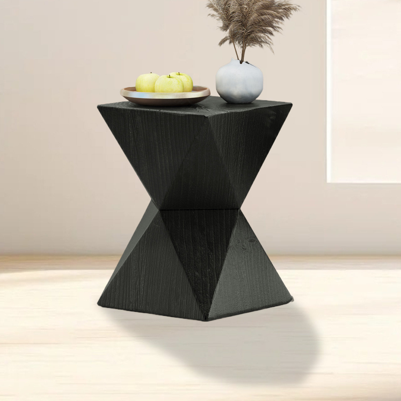 Ivy Bronx Prismatic Grain Symmetry Side Table | Wayfair
