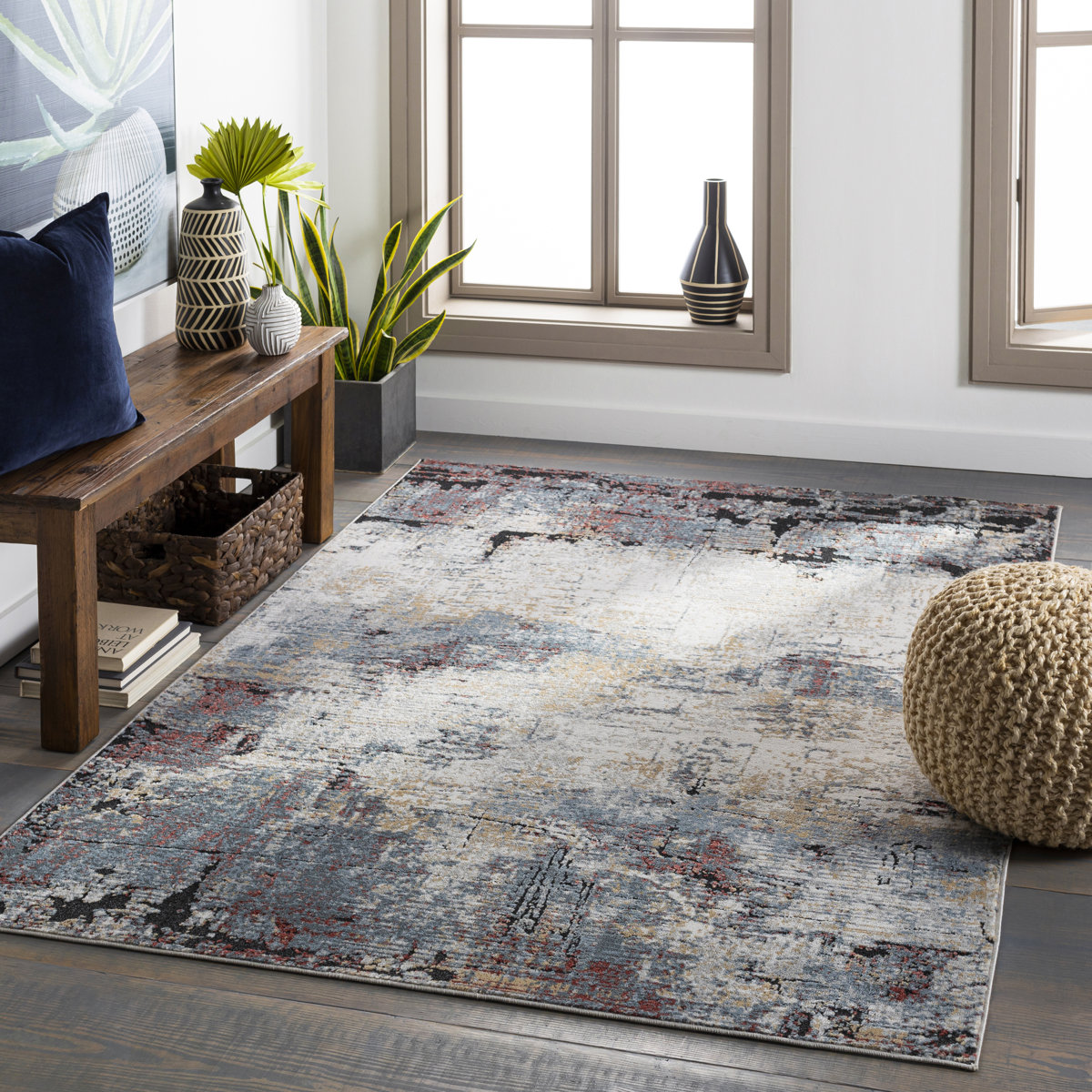 17 Stories Bazile Abstract Tan/Gray Area Rug & Reviews | Wayfair