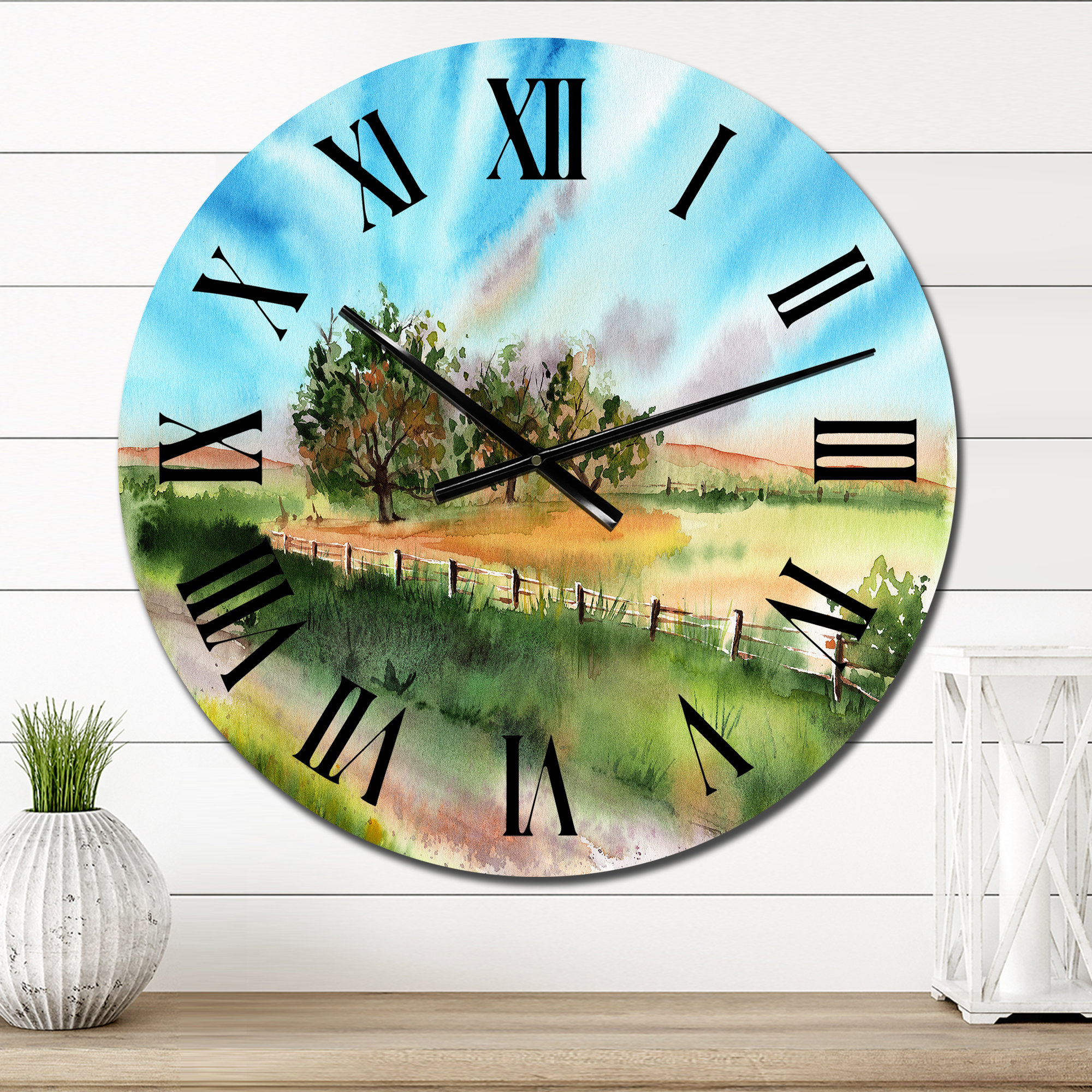 East Urban Home Green Summer Landscape with Green Trees - Country Wall ...