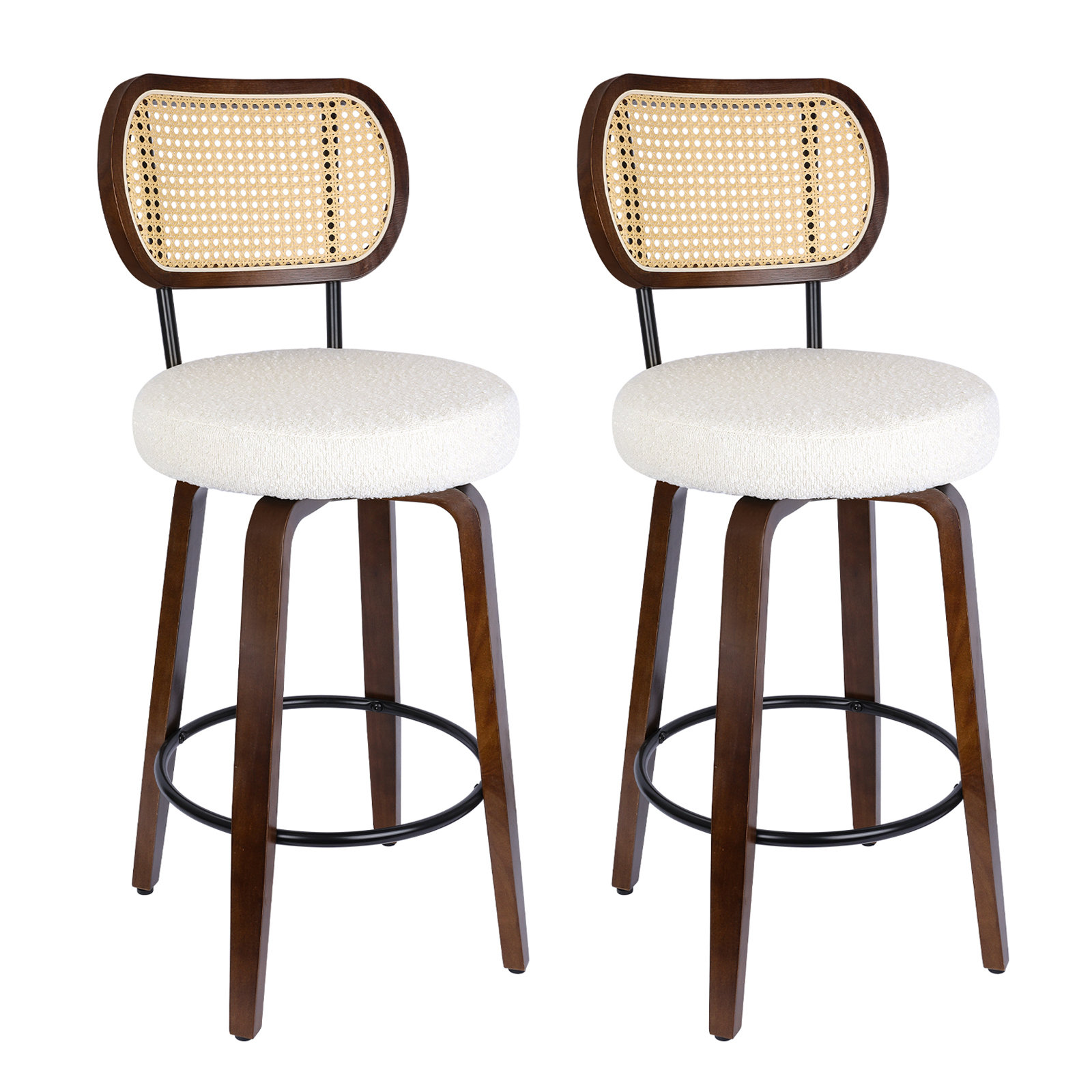Bay Isle Home™ Bar Stools Swivel Counter Stools (Set of 2) | Wayfair