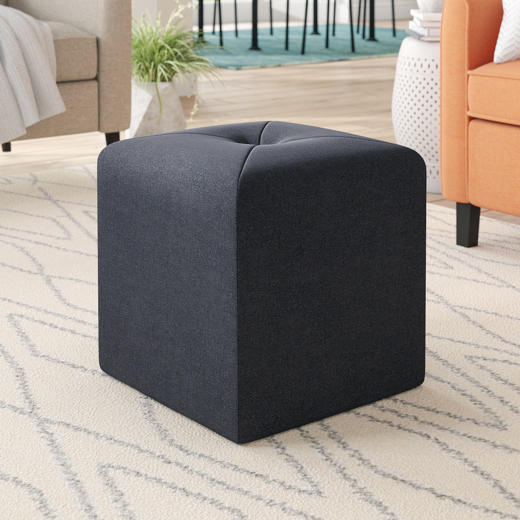 Ebern Designs Otani Tufted Square Cube Ottoman & Reviews - Wayfair Canada