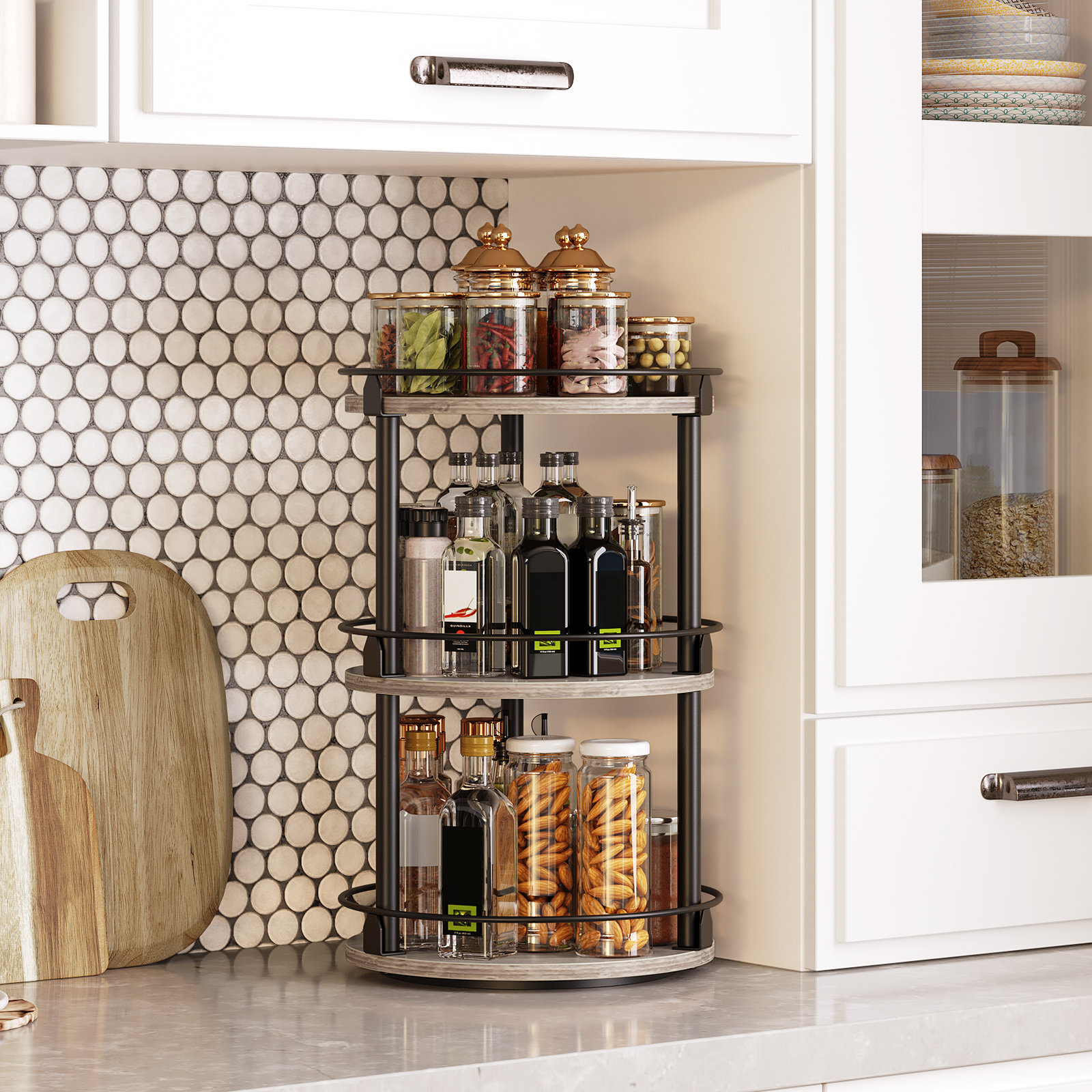 17 Stories 3-tier Lazy Susan Organizer, Rotating Spice Rack & Reviews ...