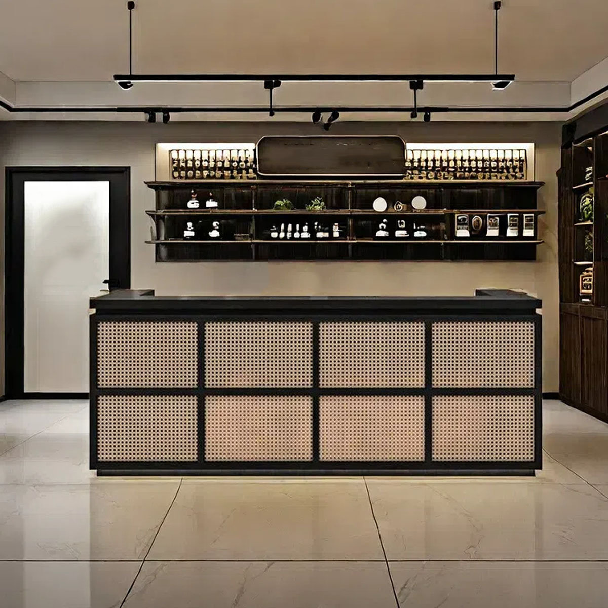 NBNKK Reception desk Hostess Station，Reception Bar，Vintage Bar Counter ...