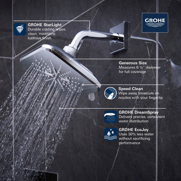 GROHE Jet Fixed Shower Head with DreamSpray & Reviews | Wayfair