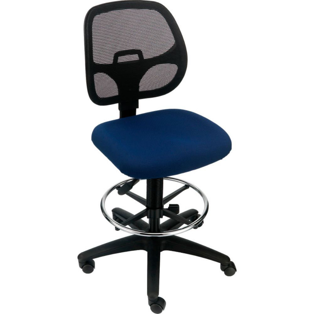 Interion Traditional Backed Adjustable Height Ergonomic Lab Stool with ...