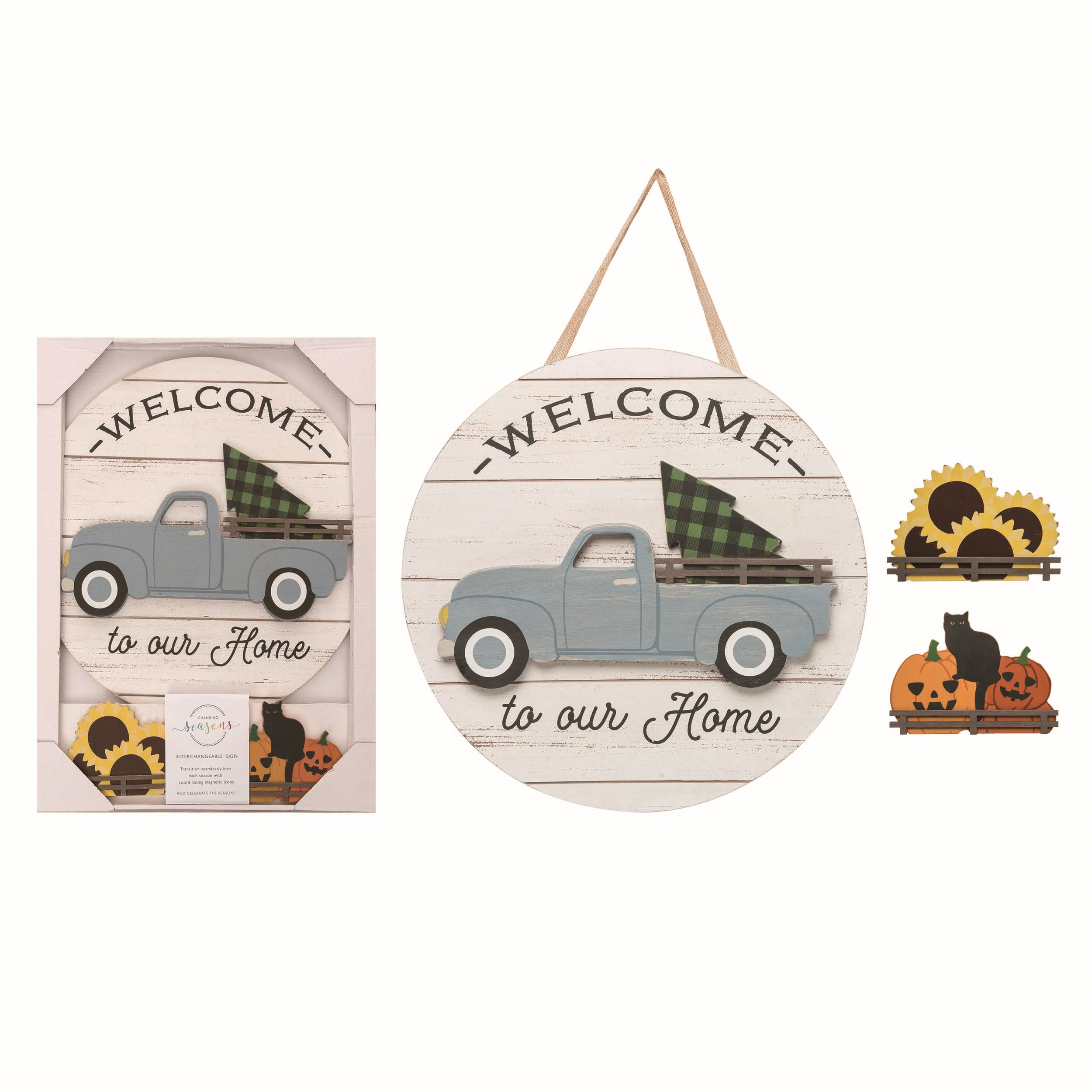 The Holiday Aisle® 4 Piece Wood Dimensional Truck Welcome Sign Set ...
