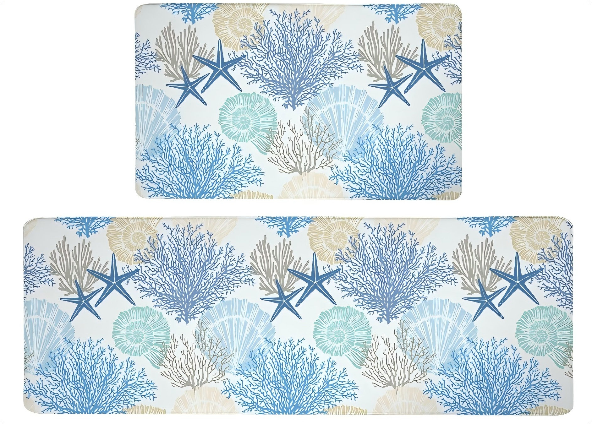 Rosecliff Heights Coastal Beach Theme Kitchen Mats Rugs Set Of 2 Anti ...