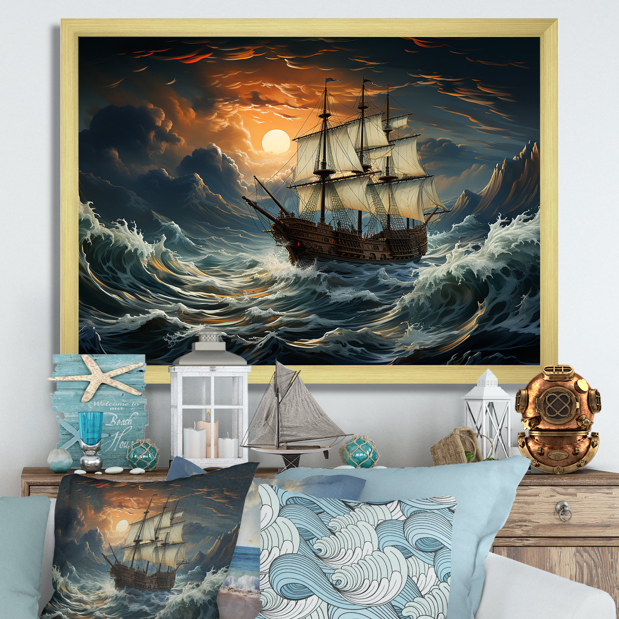 Longshore Tides Pirate Ship Legacy II - Pirate Wall Art | Wayfair
