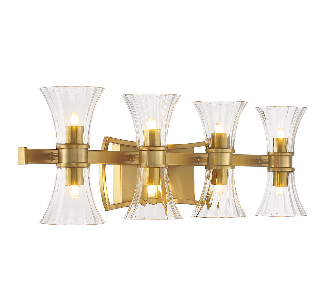 Savoy House Bennington 8-Light LED Bathroom Vanity Light in Warm Brass ...