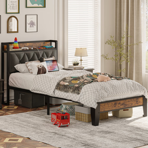 Williston Forge Havin Metal Platform Bed & Reviews | Wayfair