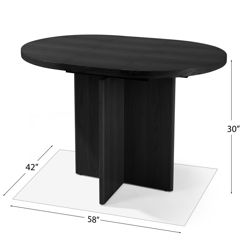 Latitude Run® Lulette 42"-58" Extendable Solid Wood Dining Table ...