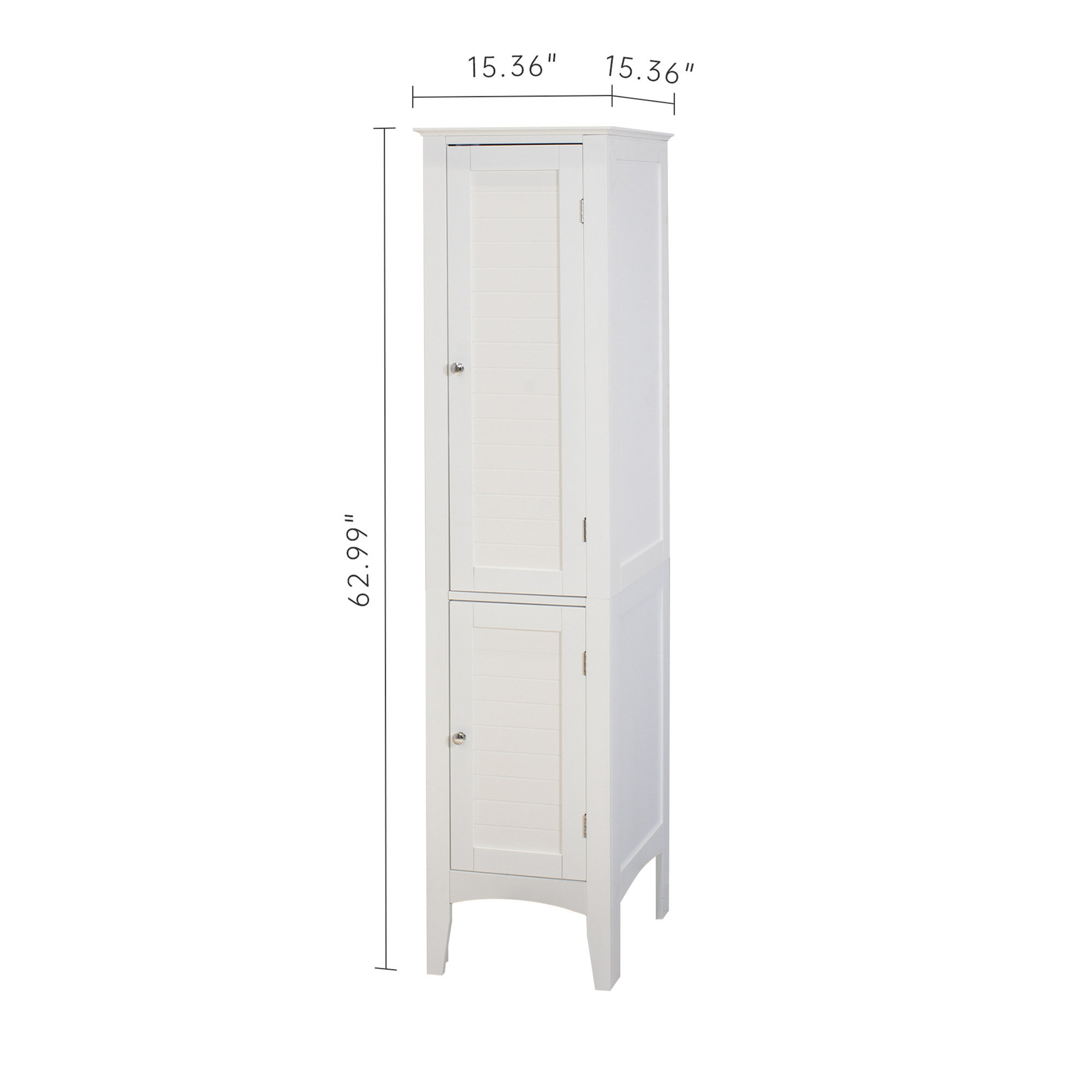 Lark Manor Tall Narrow Tower Freestanding Cabinet with 2 Shutter Doors ...