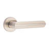 Latitude Run Modern Lima Knurled Euro Lock Door Handles in Satin Nickel ...