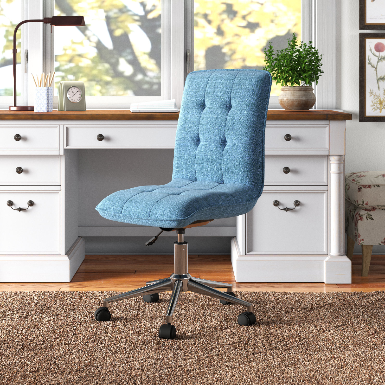 Andover Mills™ Geraghty Fabric Office Chair with Metal Base & Reviews ...