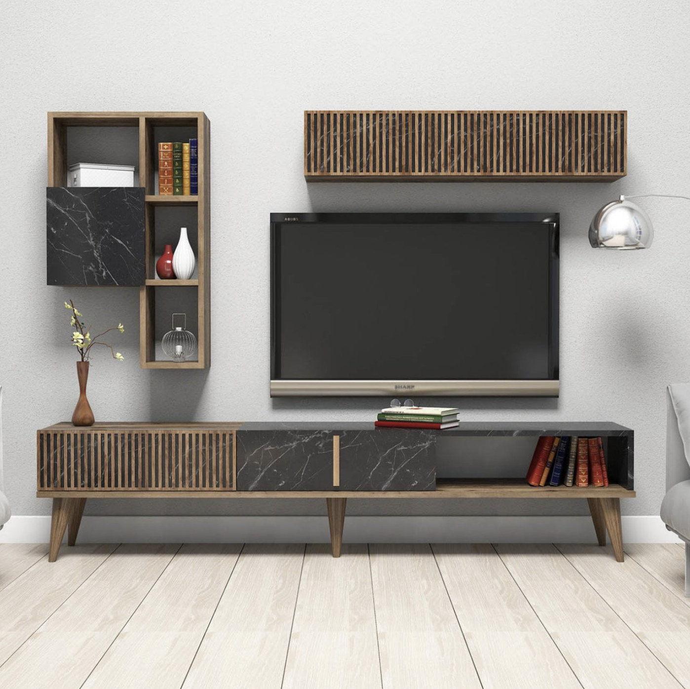 Corrigan Studio® Hinkledire Corner Entertainment Center for TVs up to ...