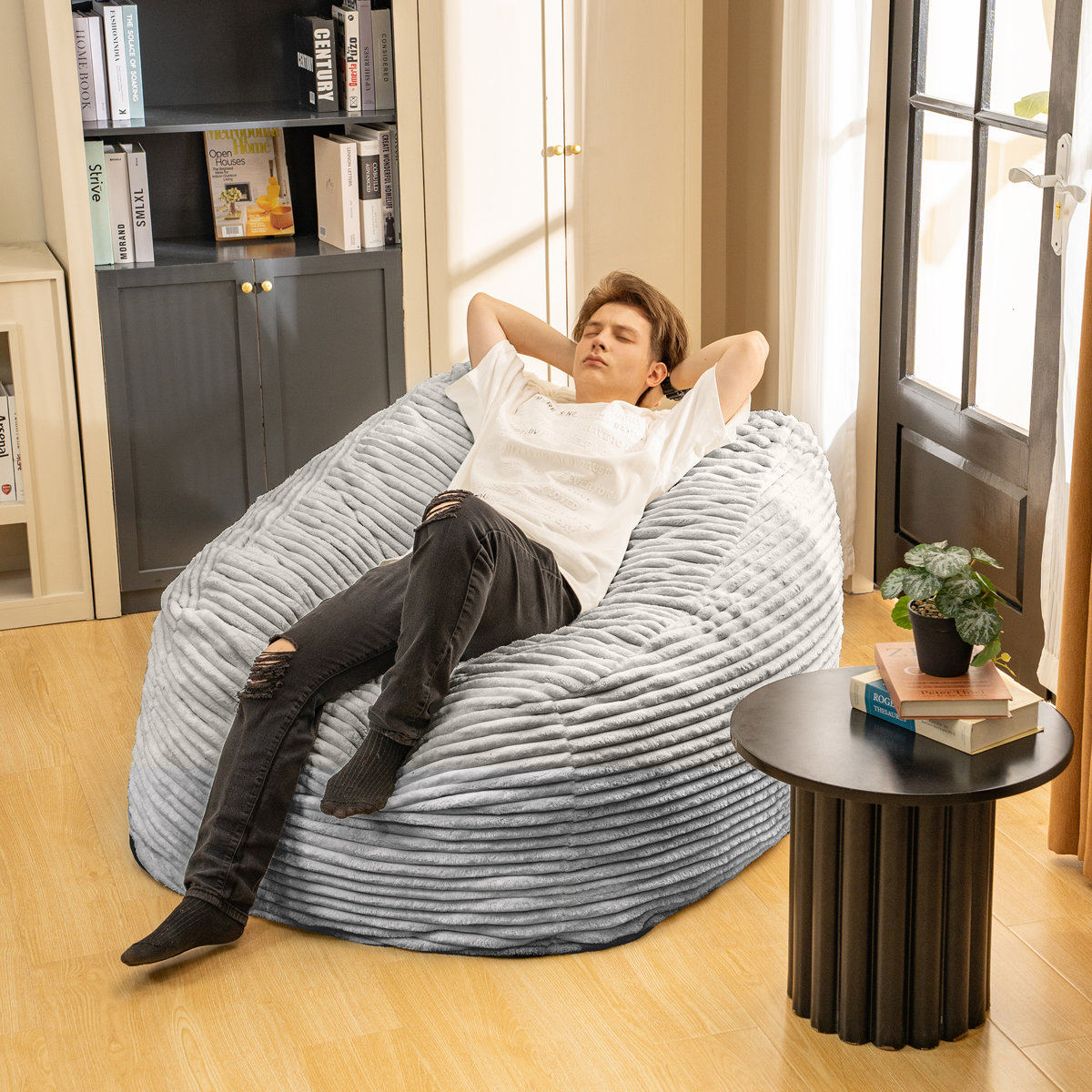 Trule Corduroy Fabric Sponge Flling Bean Bag Chair & Reviews | Wayfair
