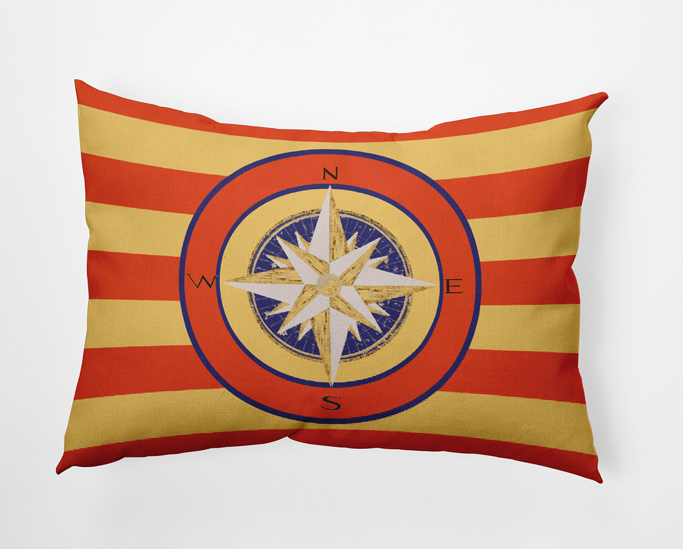 e by design Nautical Nights Geometric Indoor/Outdoor Reversible Throw Pillow | Wayfair