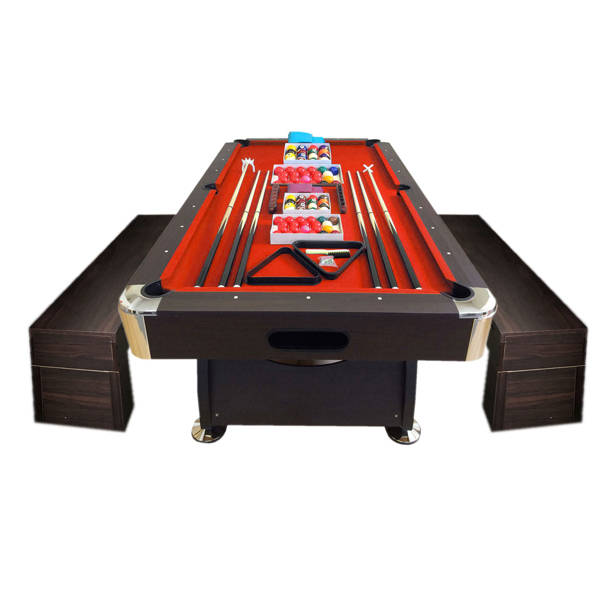 Simba USA 8' Feet Billiard Pool Table Full Set Accessories Vintage Red ...