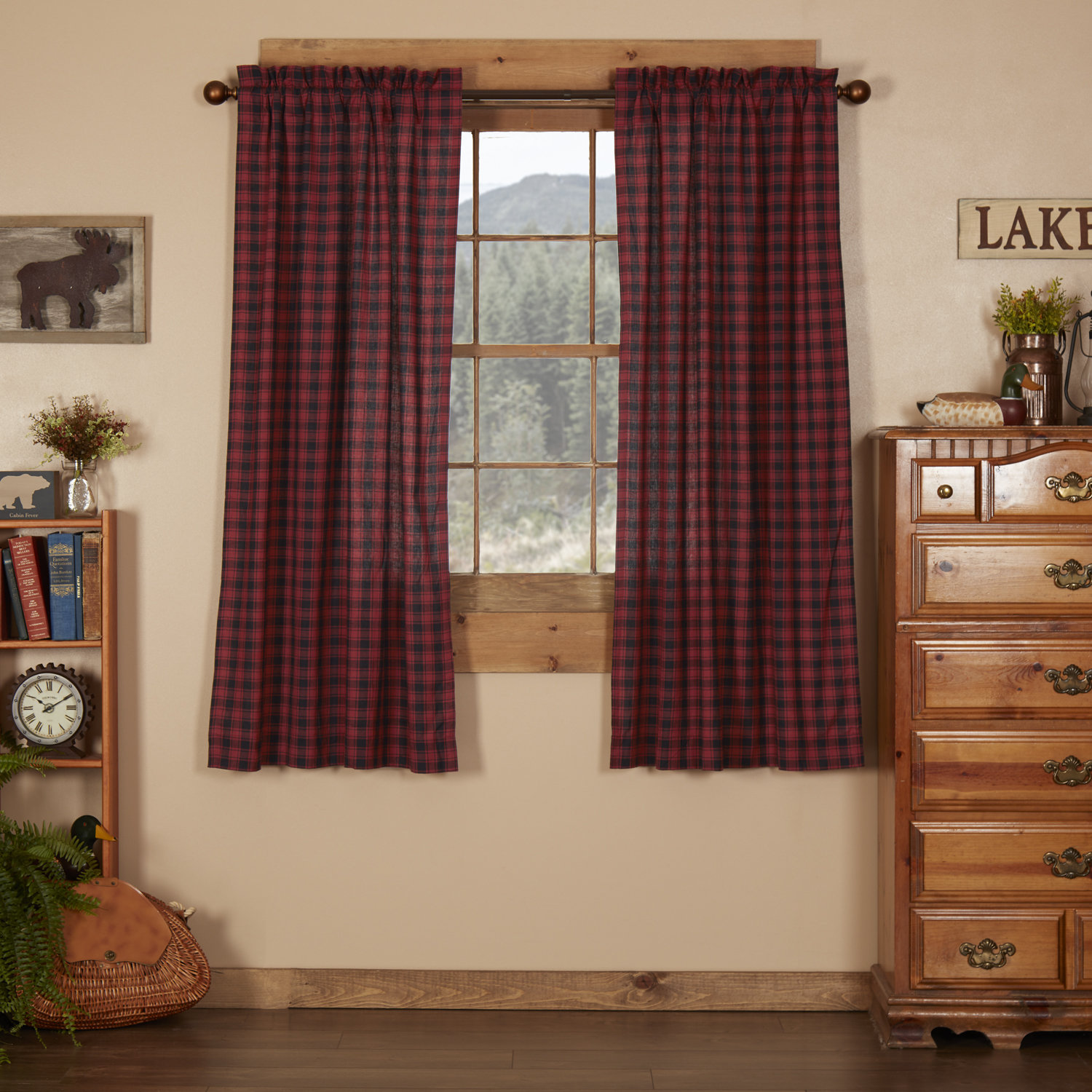 Loon Peak® Wardle 100% Cotton Plaid Room Darkening Rod Pocket Curtain ...