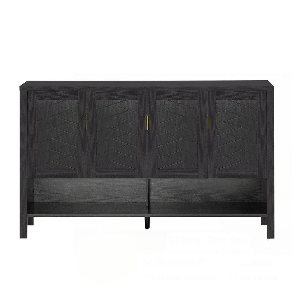 Alcott Hill® Countertop Sideboard with Ample Storage, Adjustable ...