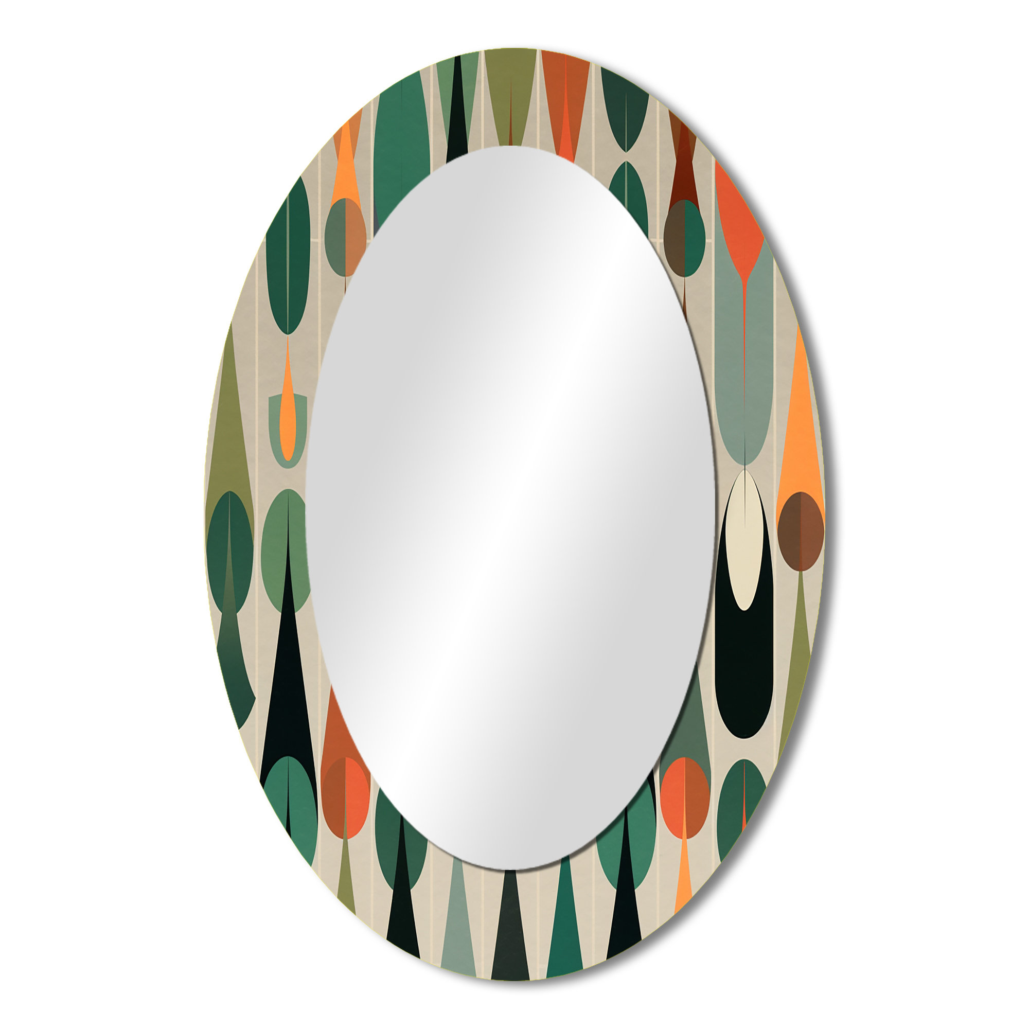 Dakota Fields Retro Abstract Drops X - Multi-Color Modern Oval Wall ...