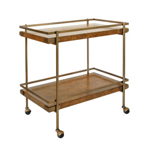 Uttermost Carrinho Antique Brass Bar Cart | Perigold