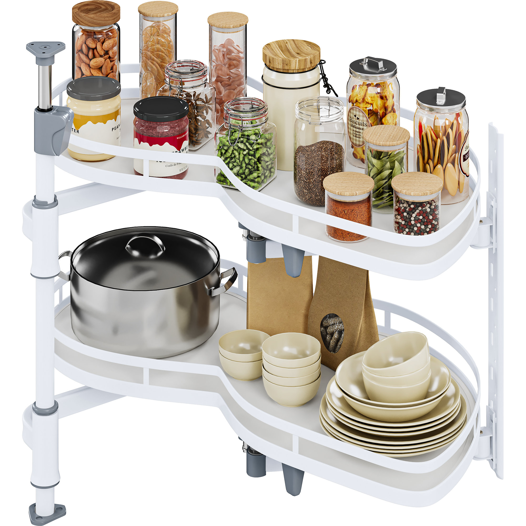 Rebrilliant Swing Right Blind Corner Kitchen Cabinet Pull Out Organizer ...