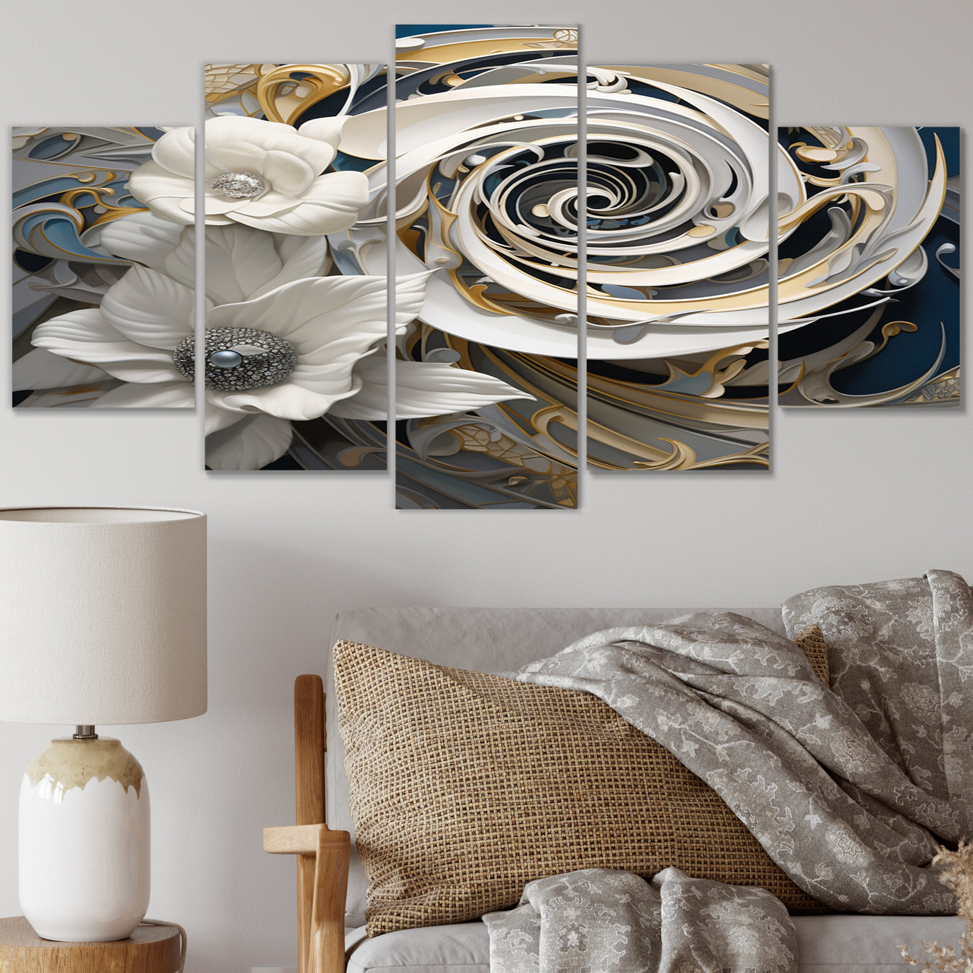 House of Hampton® White Blossoming Spring Fractal Flowers - Fractals ...