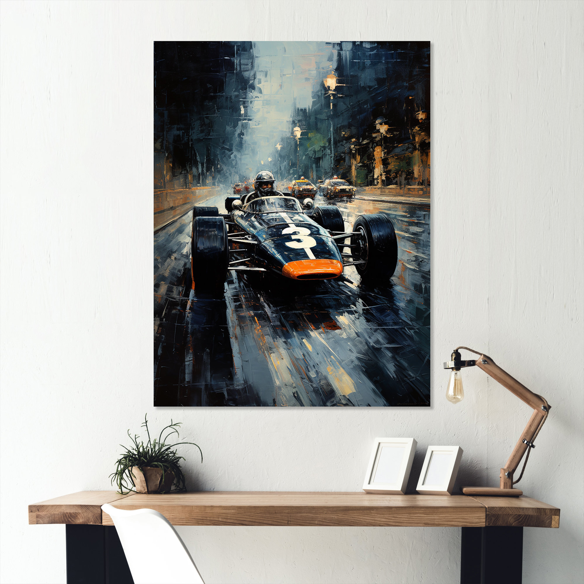 Lark Manor™ Midnight Vintage Race Car 1950S On Race Track I - Race ...