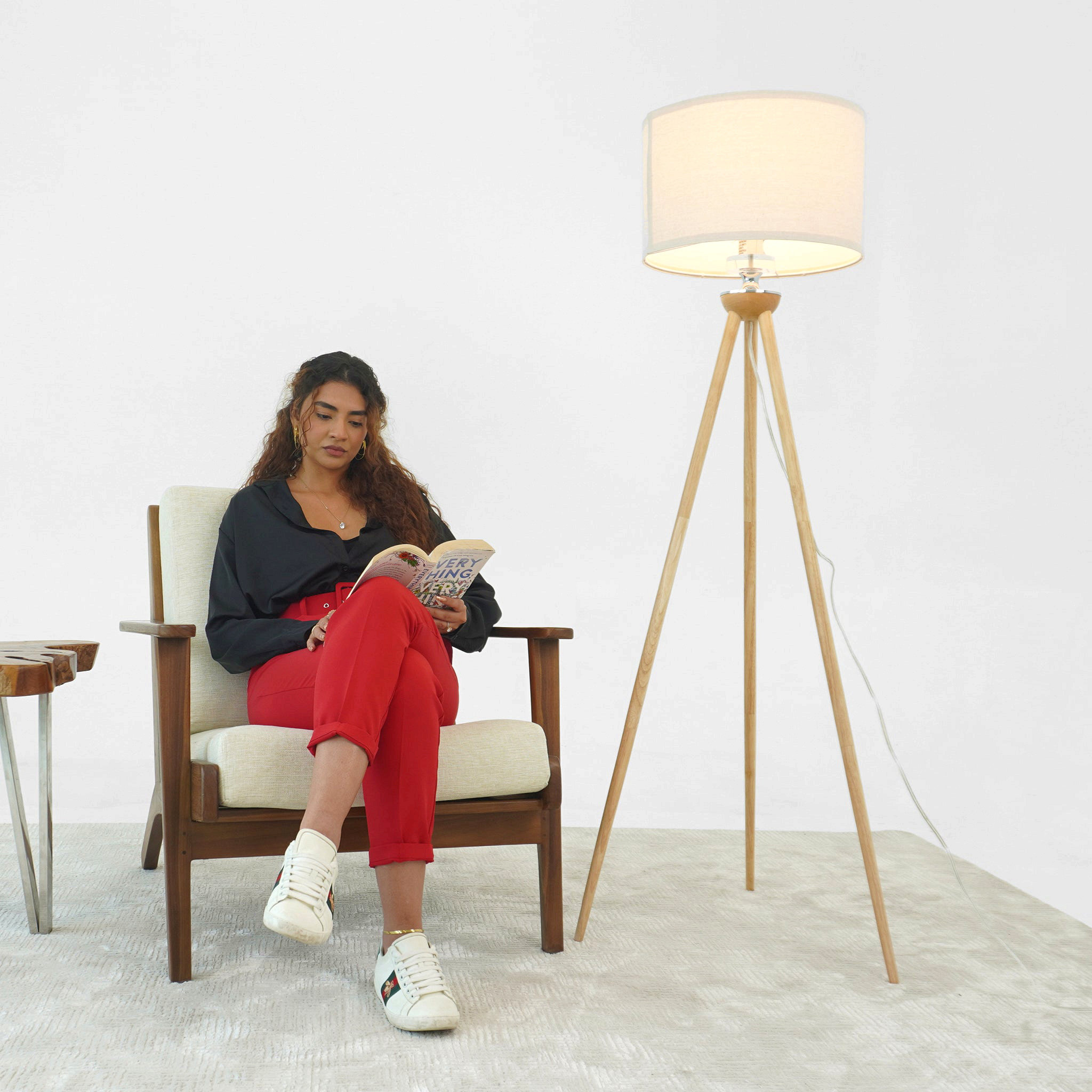 Corrigan Studio Tall Corner Floor Lamp, Energy Efficient Led Standing ...