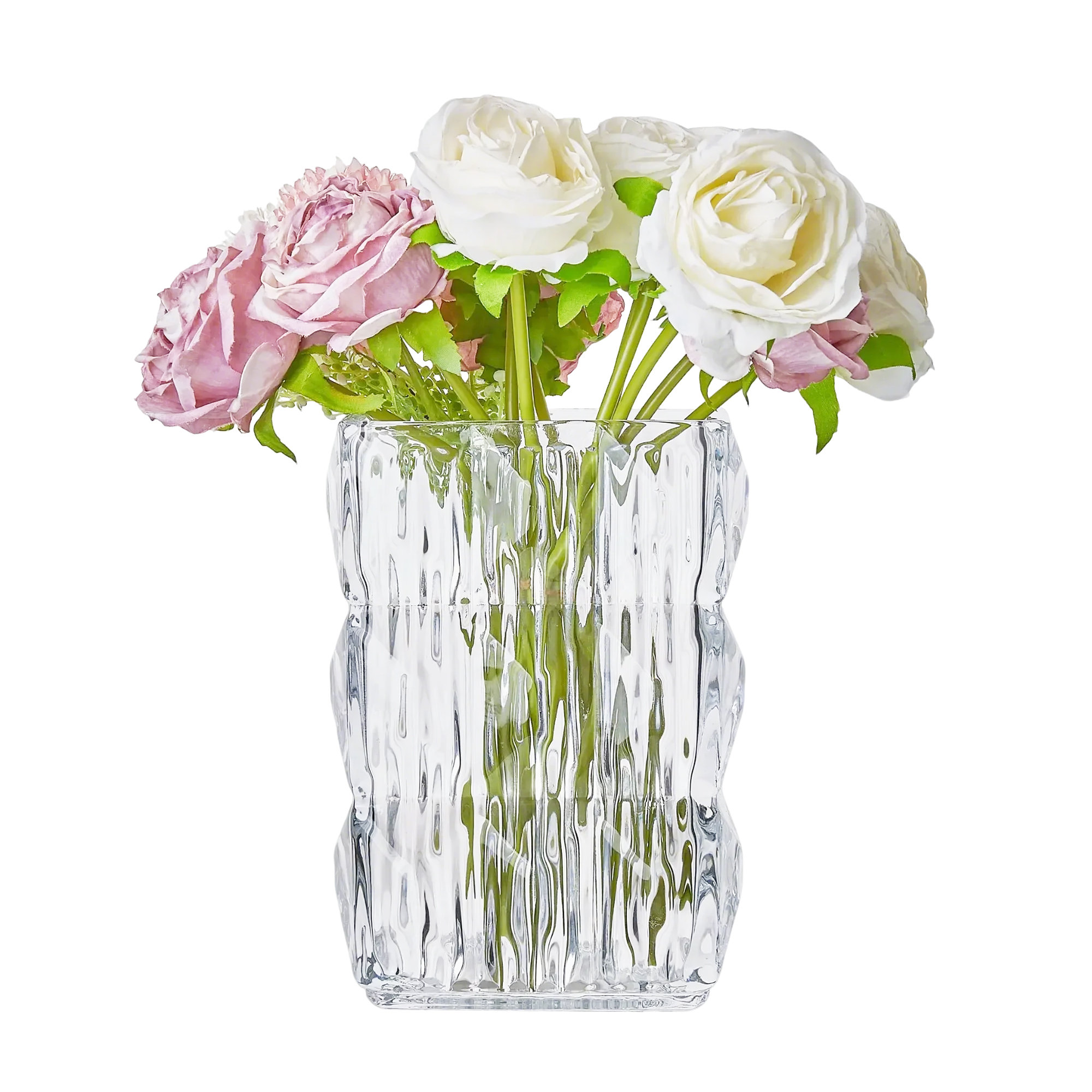 Ebern Designs Glass Vases Modern Decorative 9” Tall Flower Rectangle ...