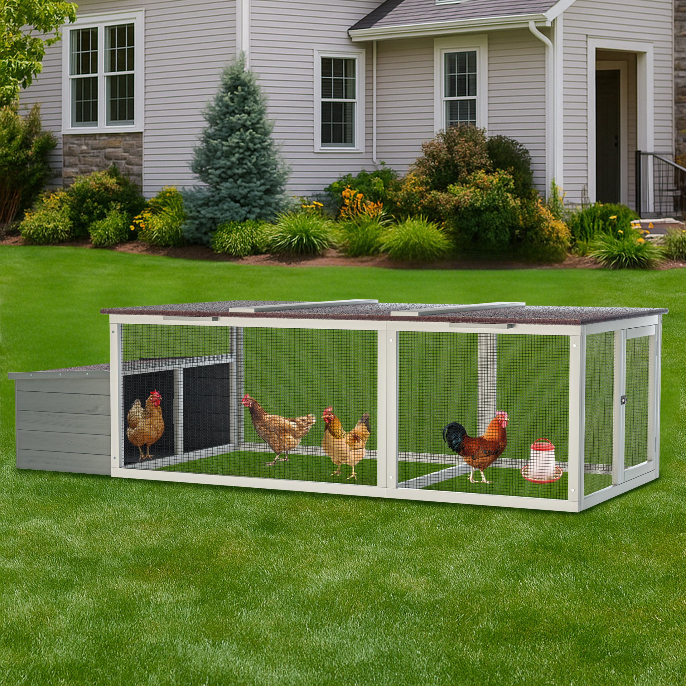 Archie & Oscar™ 20.93ft² Large Wooden Chicken Coop Outdoor Hen House ...