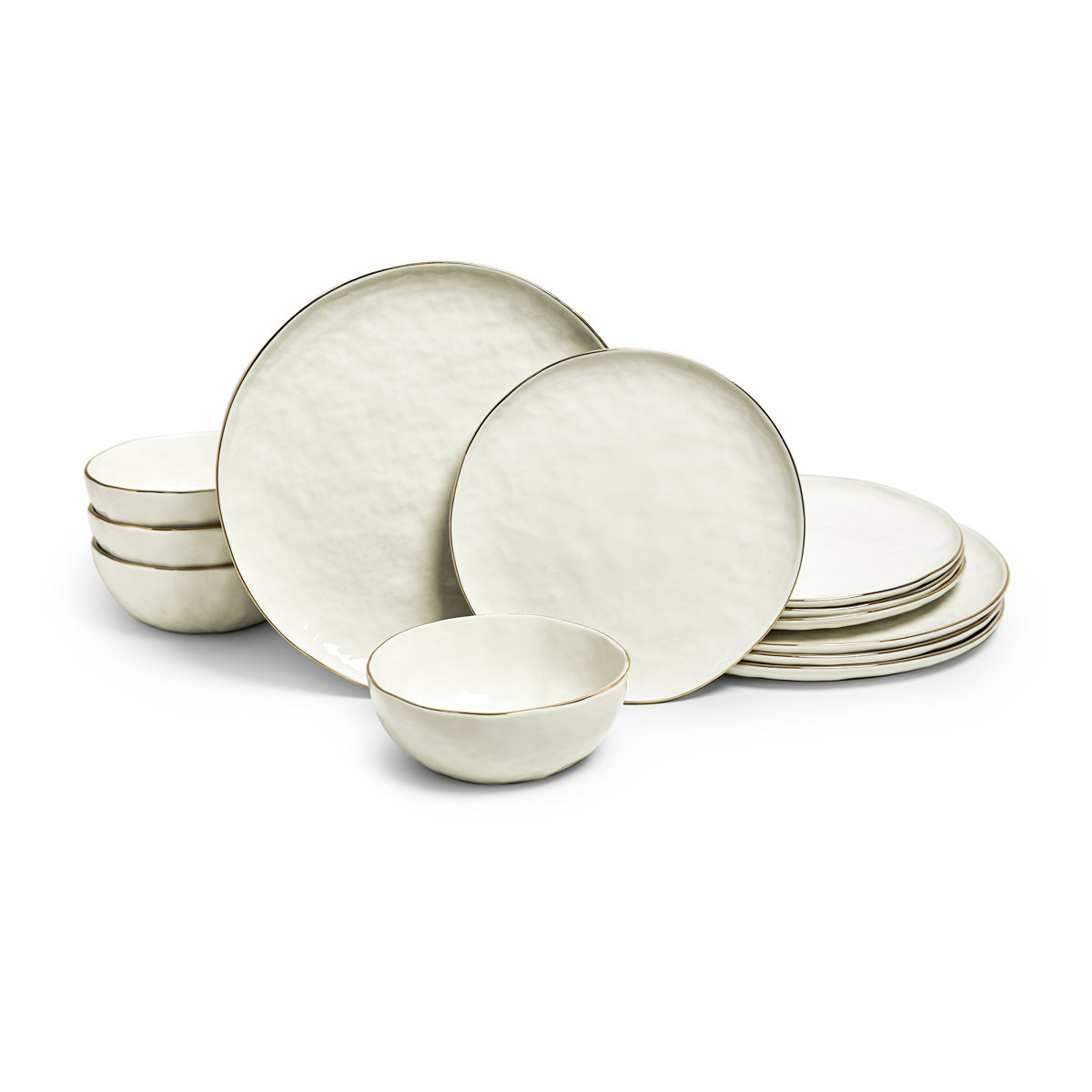 Sango Gansevoort 12-Piece White Stoneware Dinnerware Set – Service for ...