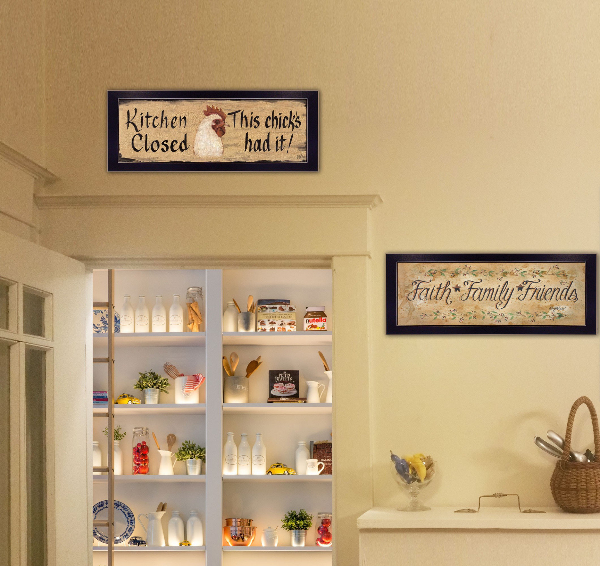 Ophelia & Co. Set Of Two Faith*Family*Friends And This Chick Framed ...