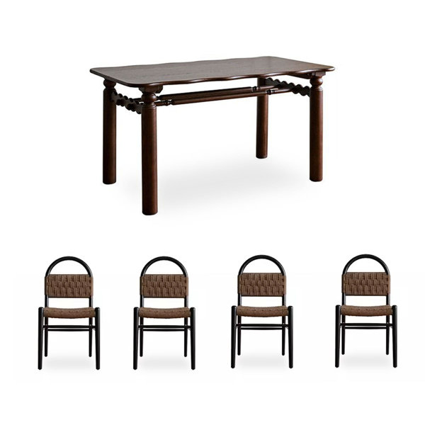 Dainty Table TM776219300104DT 5 - Piece Solid Wood Dining Set | Wayfair