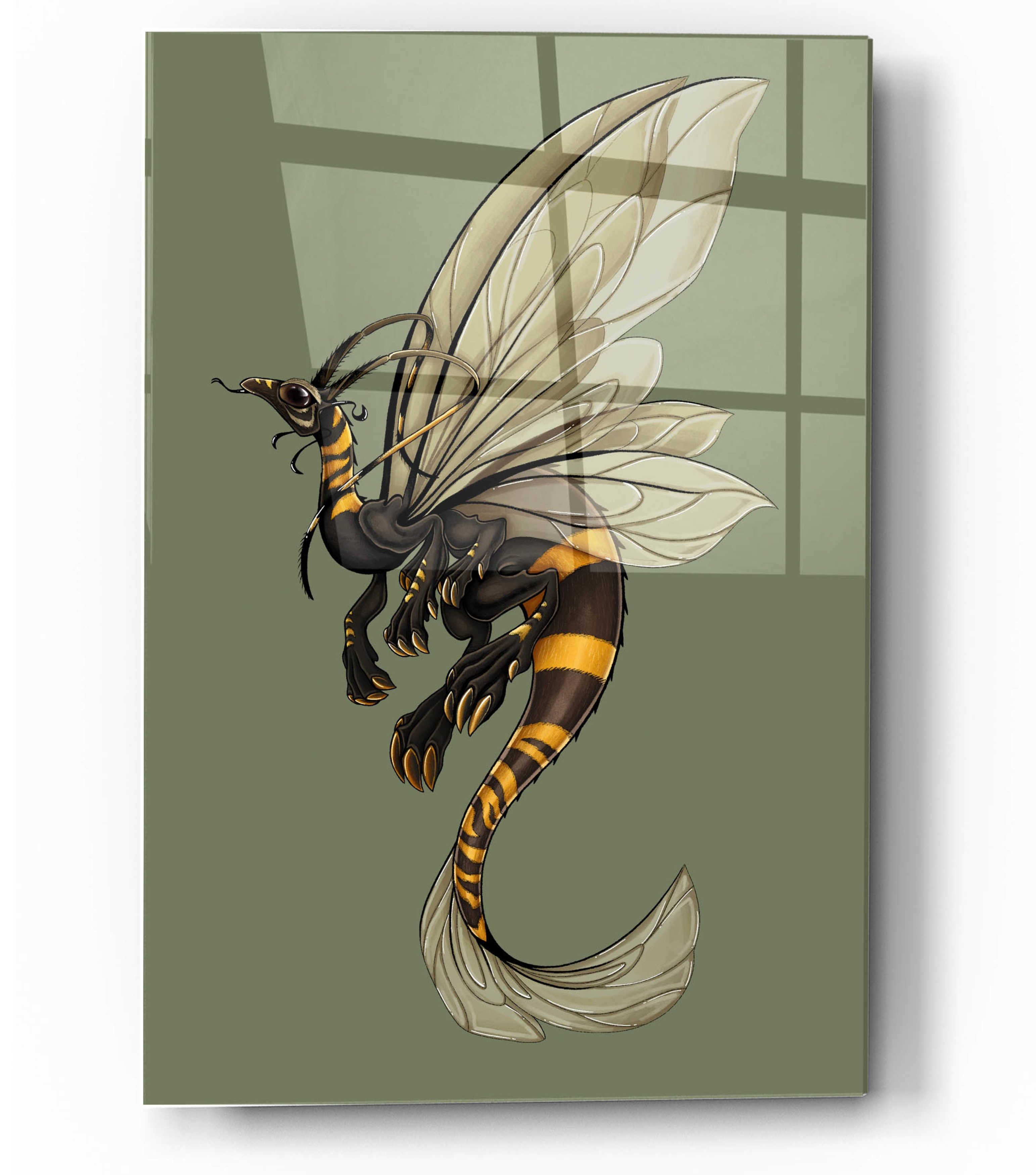 Trinx ''Bee Dragon Celadon'' By Avery Multer, Acrylic Glass Wall Art ...