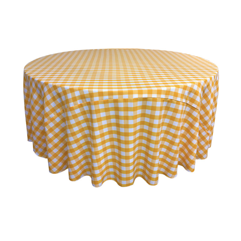 Ebern Designs Joice Round Gingham Polyester Tablecloth & Reviews | Wayfair