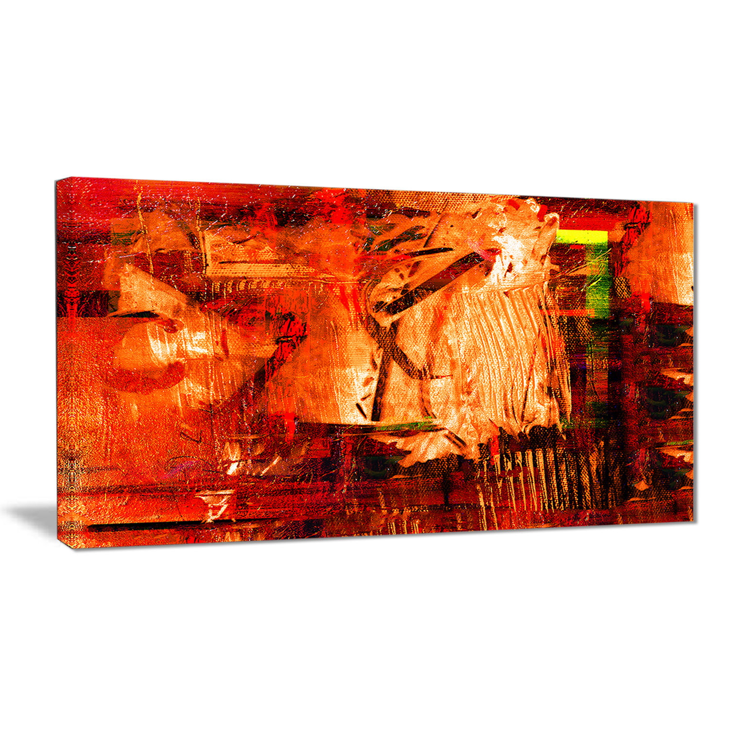 Design Art Abstract Fire Red - Abstract Canvas Artwork | Wayfair