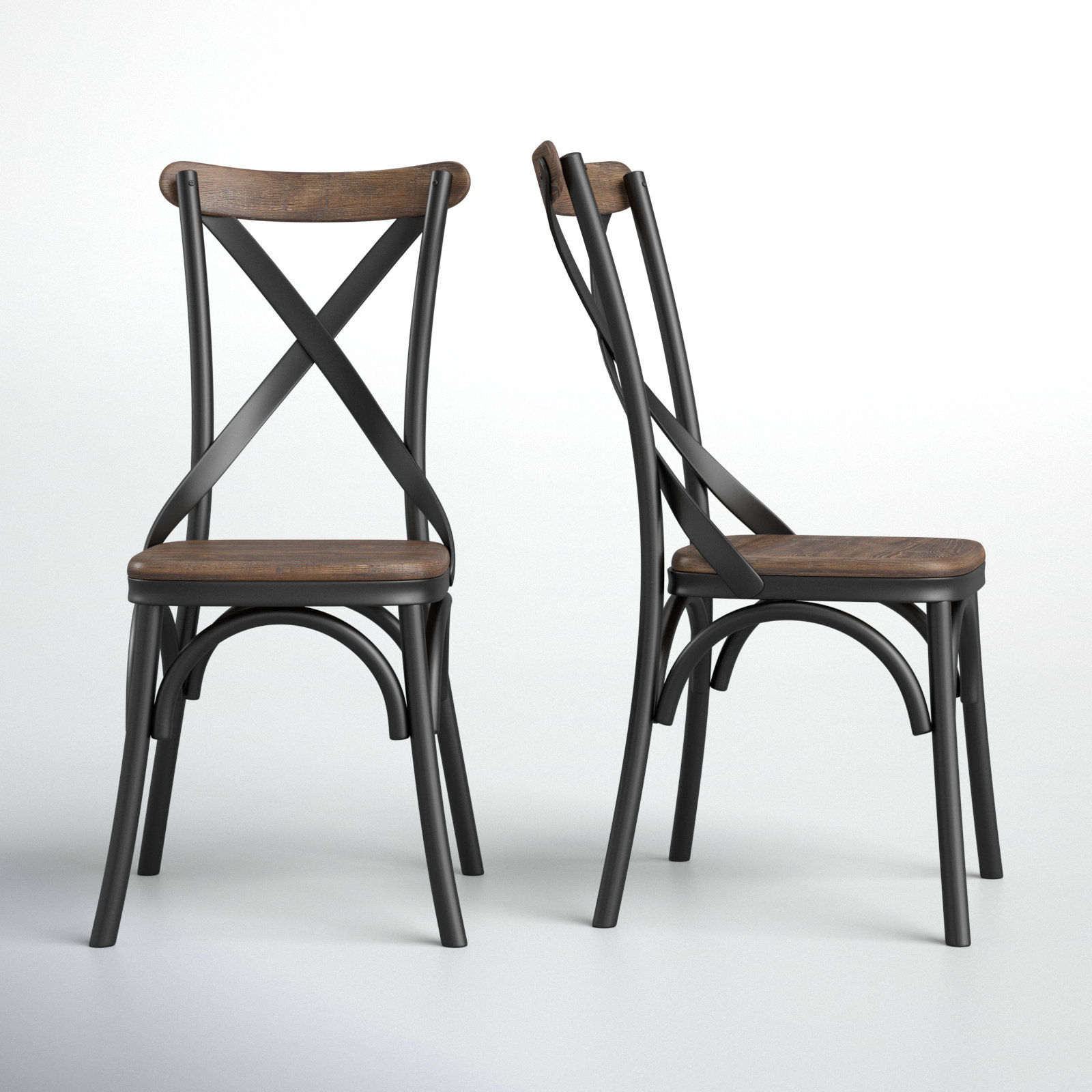 Birch Lane™ Damara Cross Back Side Chair in Oak Brown & Reviews | Wayfair