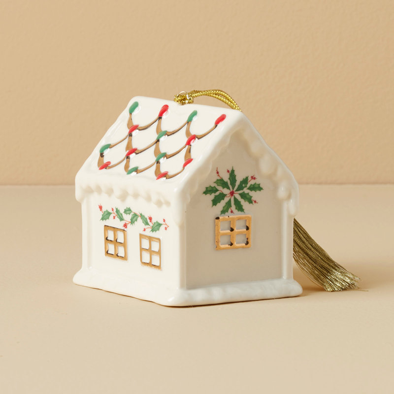 Lenox ANNUAL DATED Holiday Accent Gingerbread House Ornament & Reviews ...